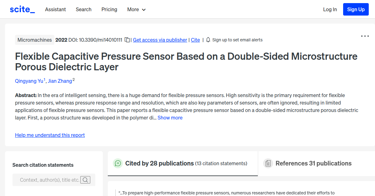 Flexible Capacitive Pressure Sensor Based On A Double Sided Microstructure Porous Dielectric
