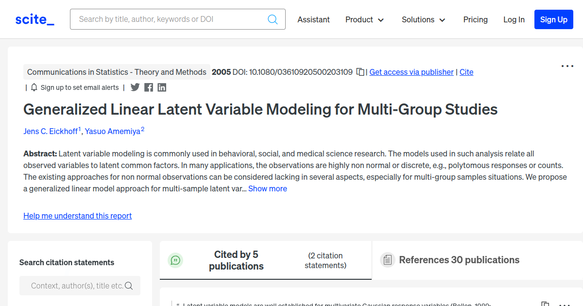 Generalized Linear Latent Variable Modeling for Multi-Group Studies ... Generalized Linear Latent Variable Modeling for Multi-Group Studies ...