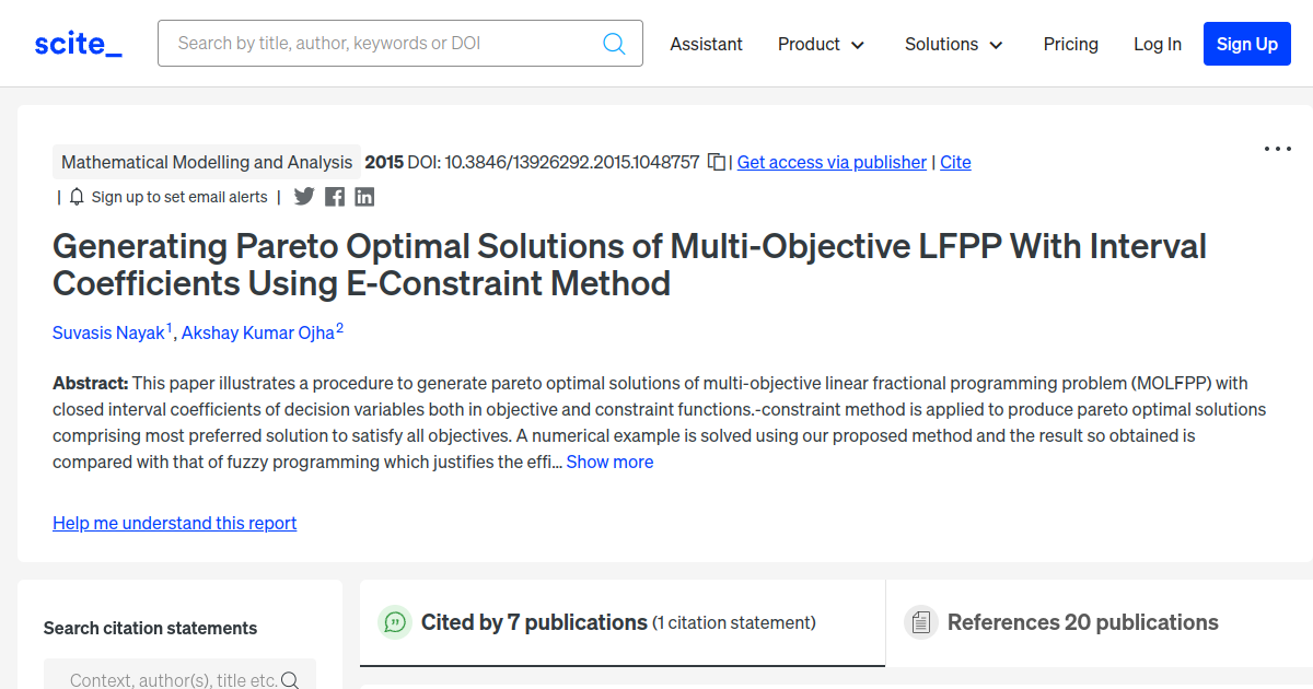 Generating Pareto Optimal Solutions of Multi-Objective LFPP With ... Generating Pareto Optimal Solutions of Multi-Objective LFPP With ...
