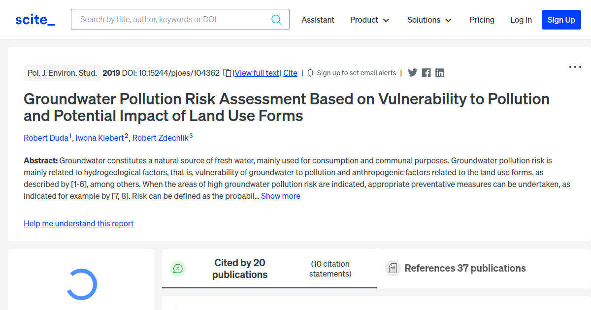 Groundwater Pollution Risk Assessment Based on Vulnerability to ... Groundwater Pollution Risk Assessment Based on Vulnerability to ...