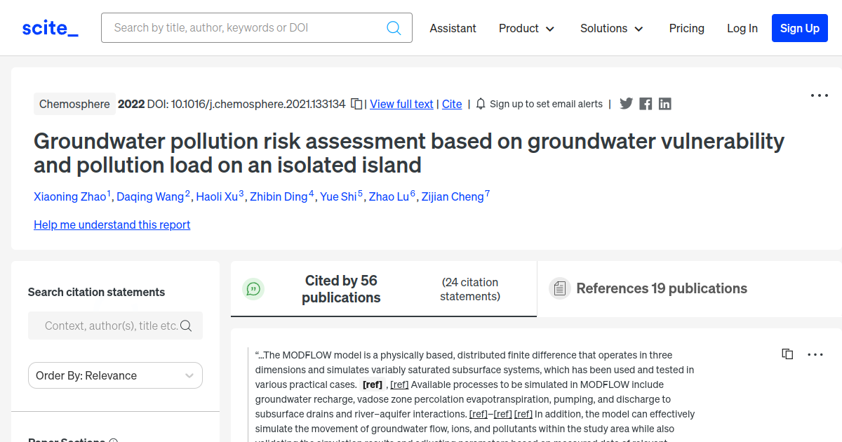 Groundwater pollution risk assessment based on groundwater ... Groundwater pollution risk assessment based on groundwater ...
