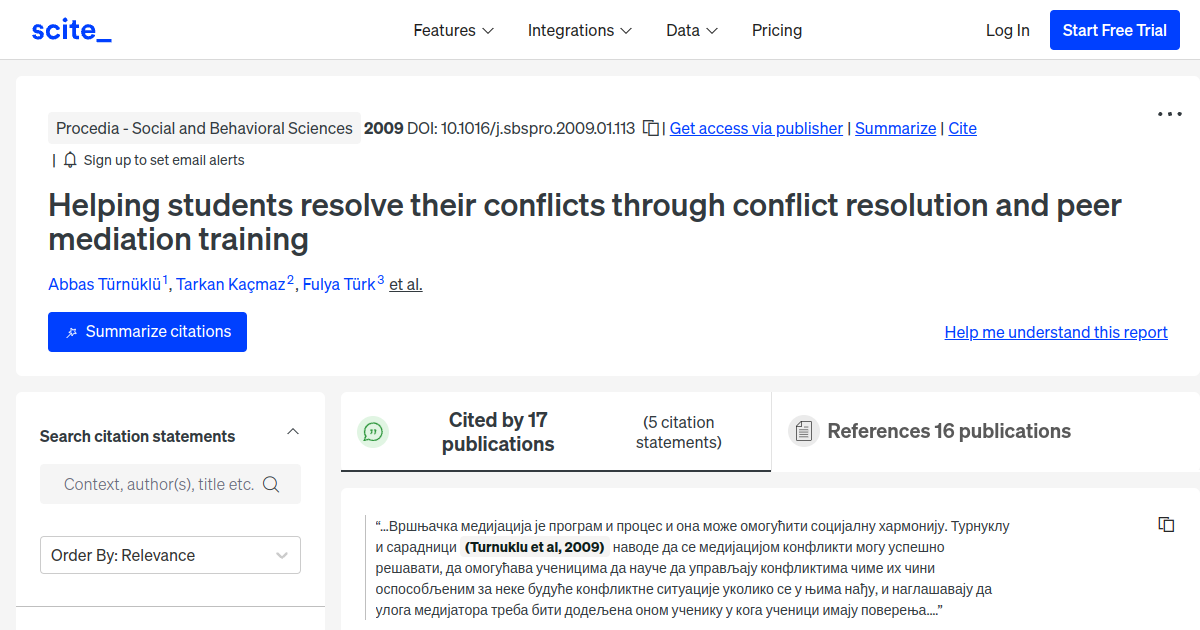 Helping students resolve their conflicts through conflict resolution ...