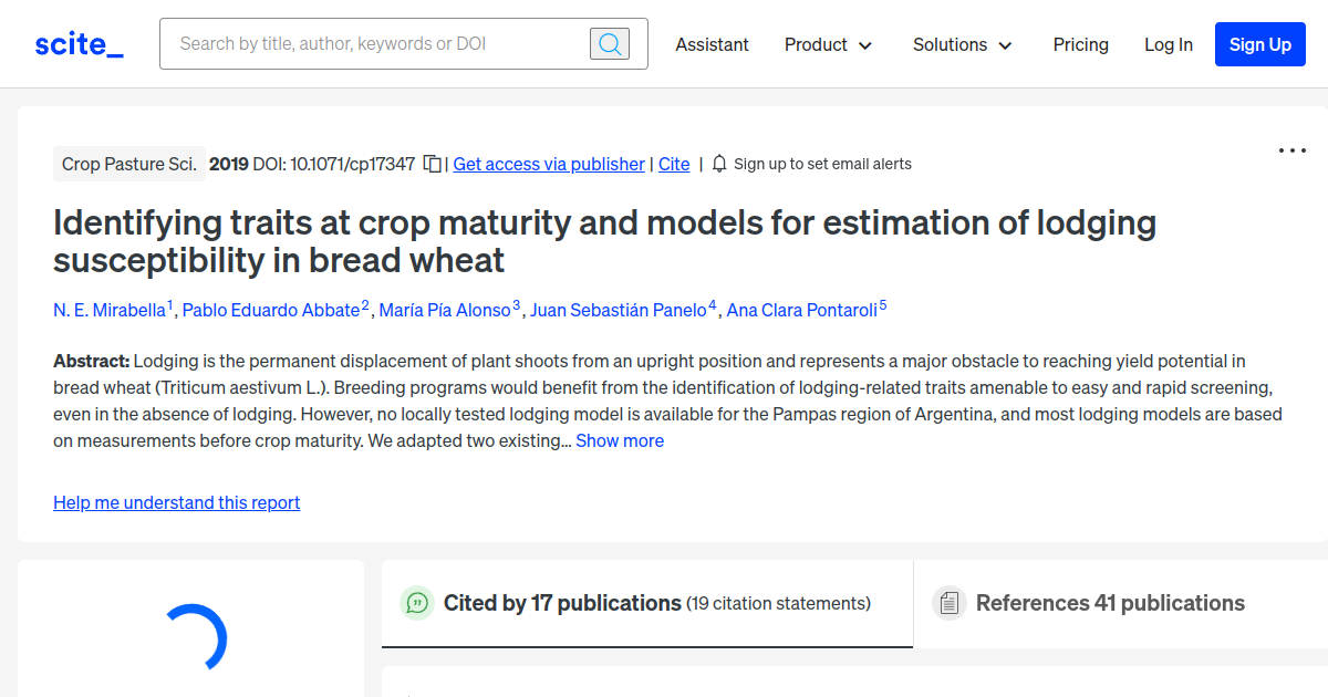 Identifying Traits At Crop Maturity And Models For Estimation Of
