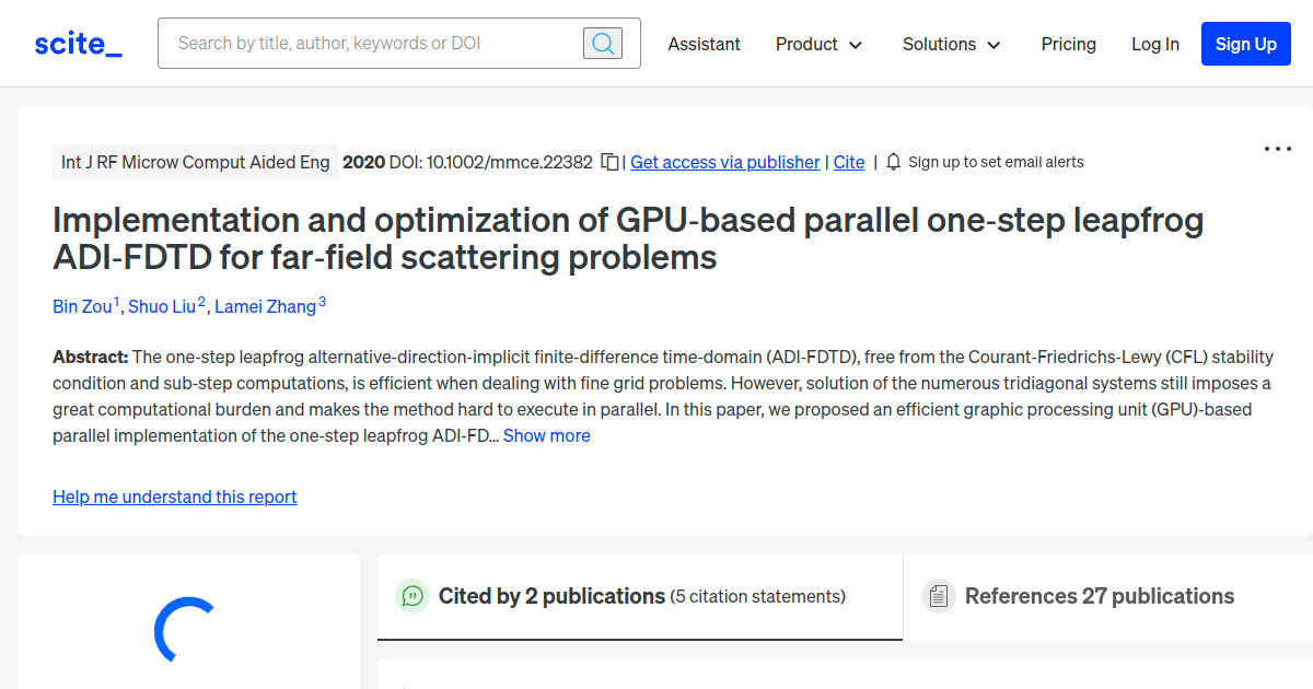 Implementation And Optimization Of Gpu‐based Parallel One‐step Leapfrog Adi‐fdtd For Far‐field