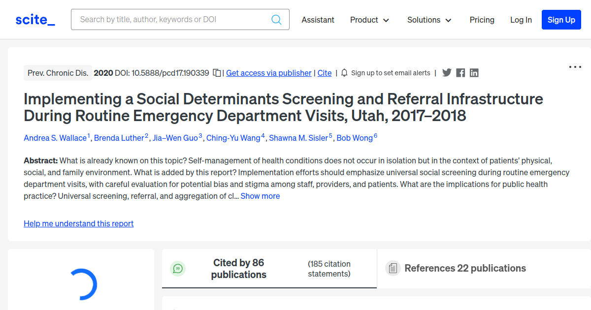 Implementing a Social Determinants Screening and Referral ... Implementing a Social Determinants Screening and Referral ...