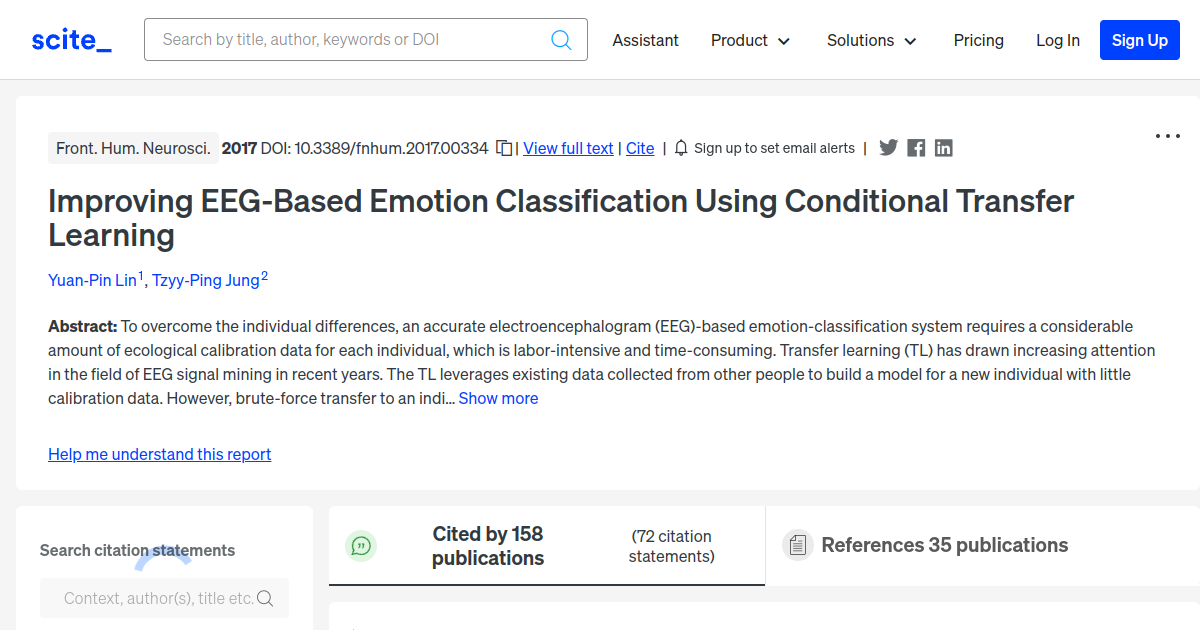 Improving EEG-Based Emotion Classification Using Conditional Transfer ... Improving EEG-Based Emotion Classification Using Conditional Transfer ...