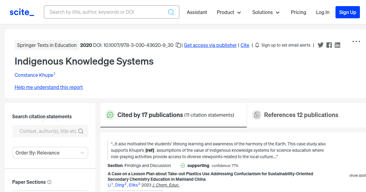 Indigenous Knowledge Systems Indigenous Knowledge Systems