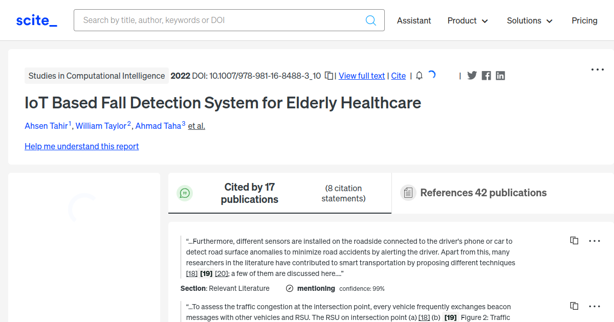 Iot Based Fall Detection System For Elderly Healthcare [scite Report]