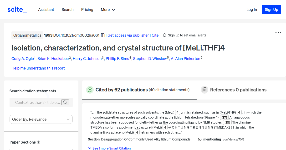 Isolation Characterization And Crystal Structure Of [meli Thf]4