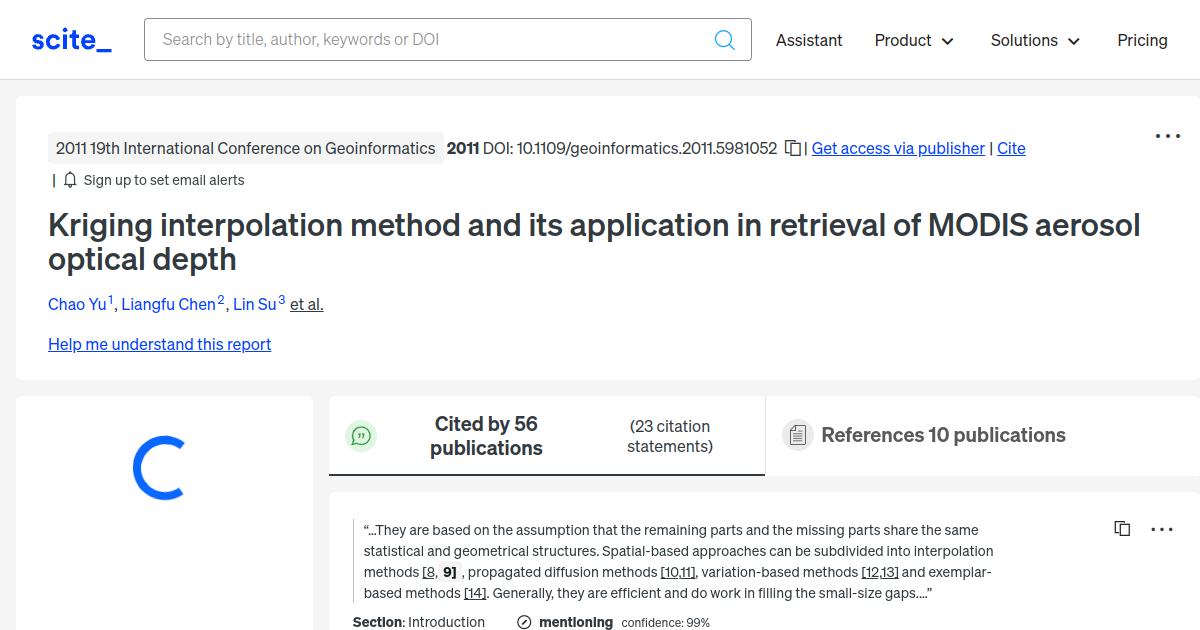 Kriging Interpolation Method And Its Application In Retrieval Of Modis