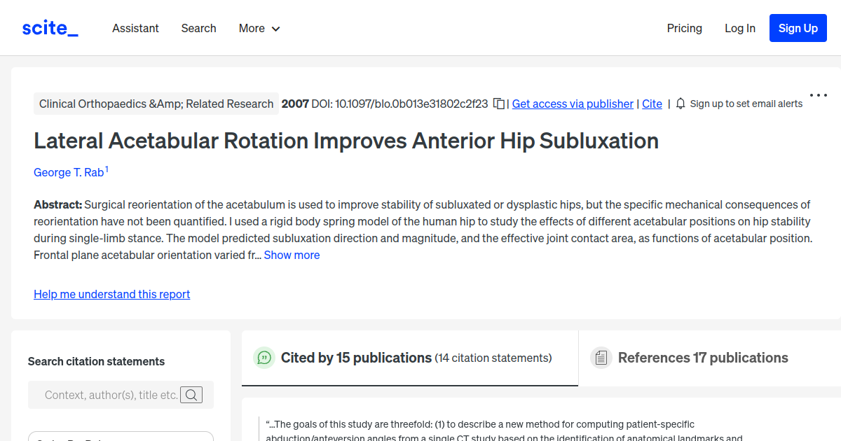 Lateral Acetabular Rotation Improves Anterior Hip Subluxation [scite Report]