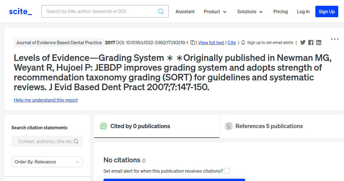 Levels of Evidence—Grading System ∗ ∗Originally published in Newman MG ... Levels of Evidence—Grading System ∗ ∗Originally published in Newman MG ...