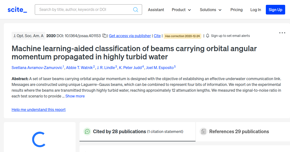Machine learning-aided classification of beams carrying orbital angular ... Machine learning-aided classification of beams carrying orbital angular ...