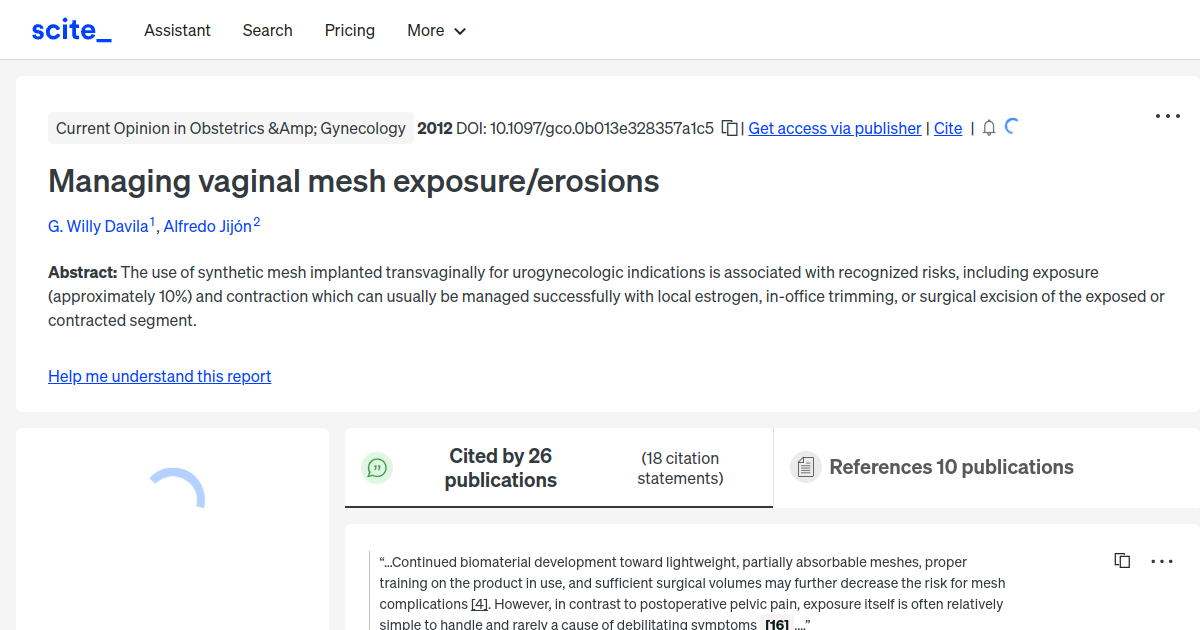 Managing vaginal mesh exposure/erosions