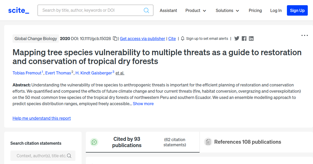 Mapping tree species vulnerability to multiple threats as a guide to ... Mapping tree species vulnerability to multiple threats as a guide to ...