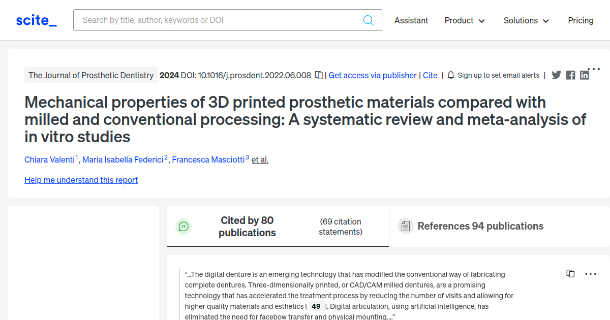 Mechanical properties of 3D printed prosthetic materials compared with ... Mechanical properties of 3D printed prosthetic materials compared with ...