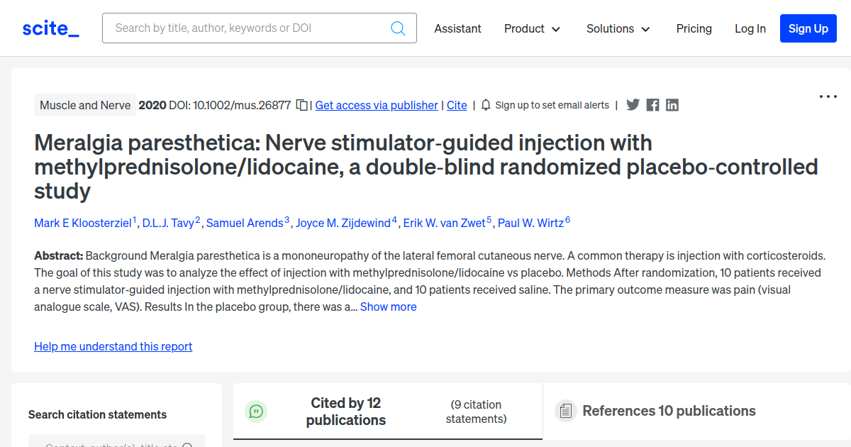 Meralgia Paresthetica Nerve Stimulator‐guided Injection With