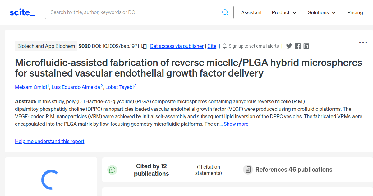 Microfluidic‐assisted fabrication of reverse micelle/PLGA hybrid ... Microfluidic‐assisted fabrication of reverse micelle/PLGA hybrid ...