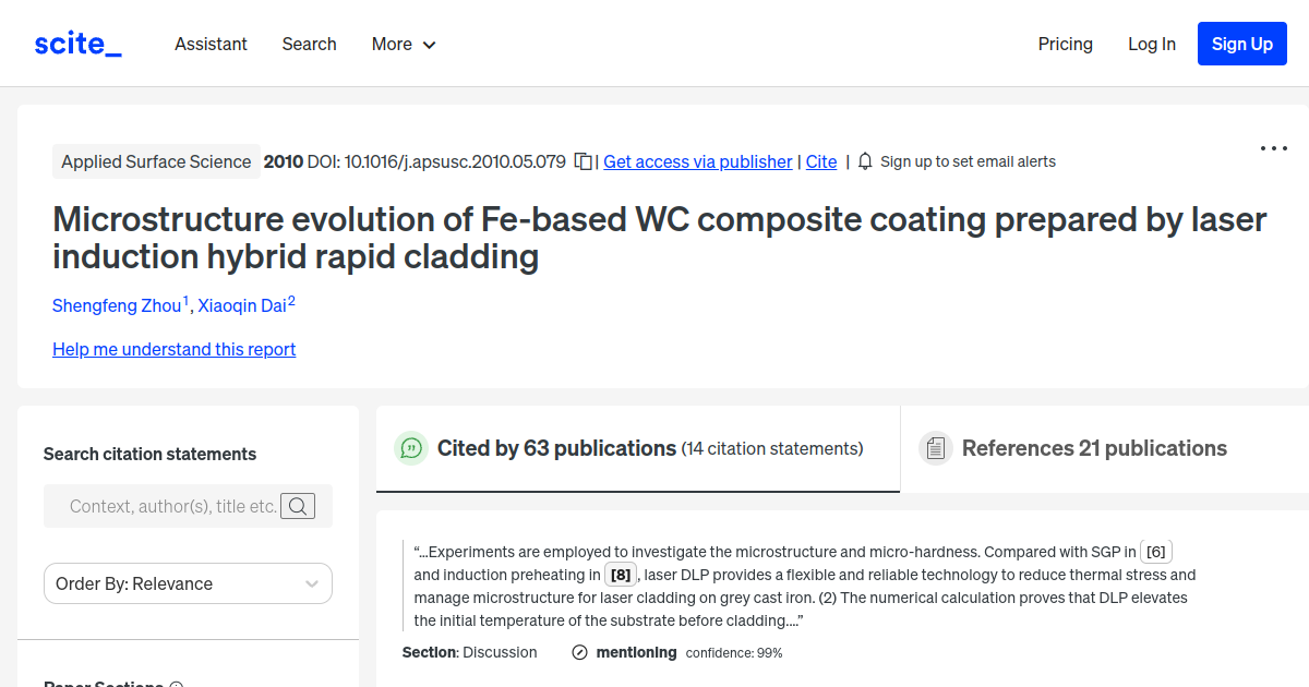 Microstructure Evolution Of Fe Based Wc Composite Coating Prepared By Laser Induction Hybrid