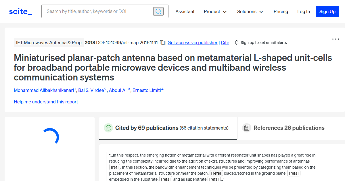 Miniaturised planar‐patch antenna based on metamaterial L‐shaped unit‐cells for broadband ...