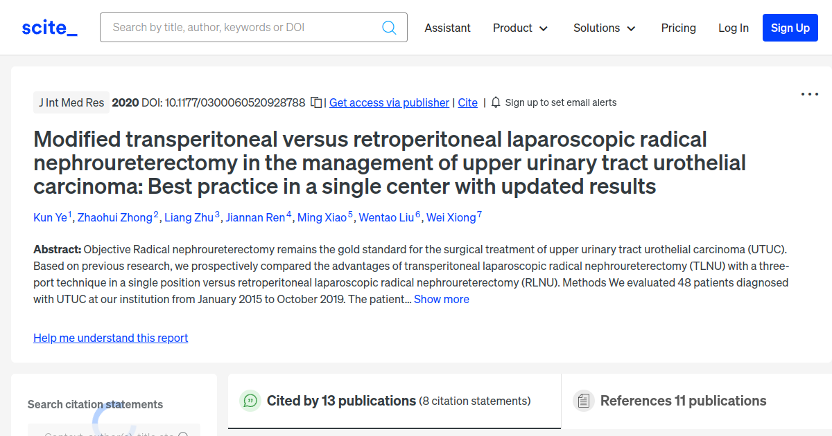 Modified Transperitoneal Versus Retroperitoneal Laparoscopic Radical