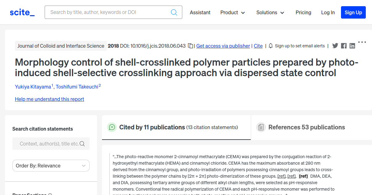 Morphology Control Of Shell Crosslinked Polymer Particles Prepared By
