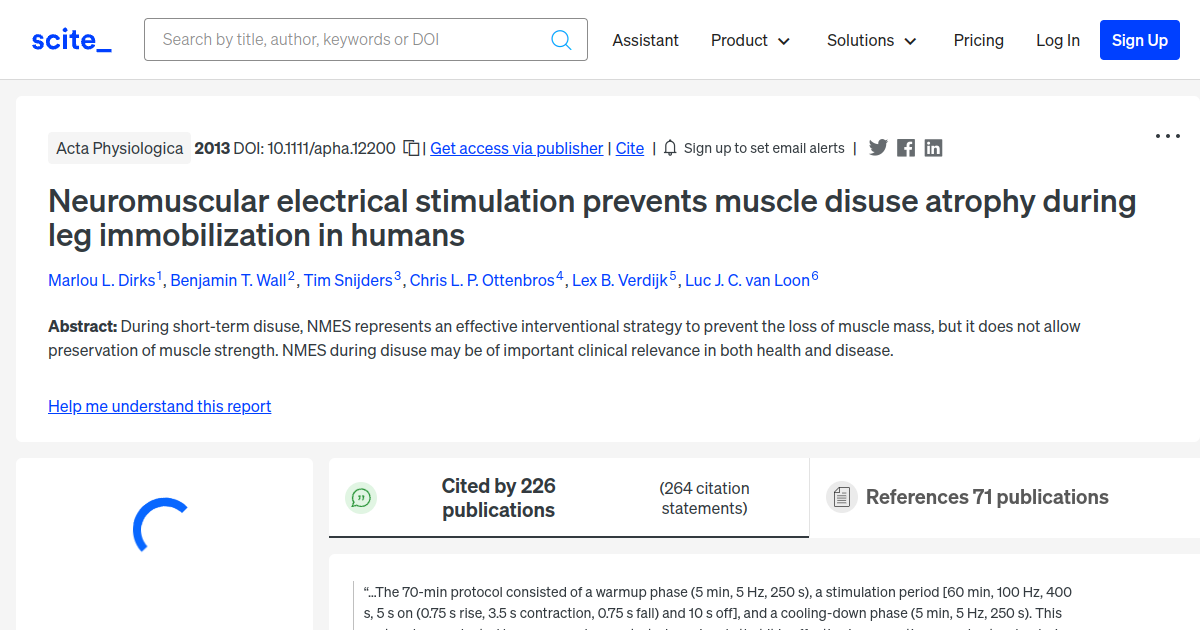 Neuromuscular electrical stimulation prevents muscle disuse atrophy ... Neuromuscular electrical stimulation prevents muscle disuse atrophy ...