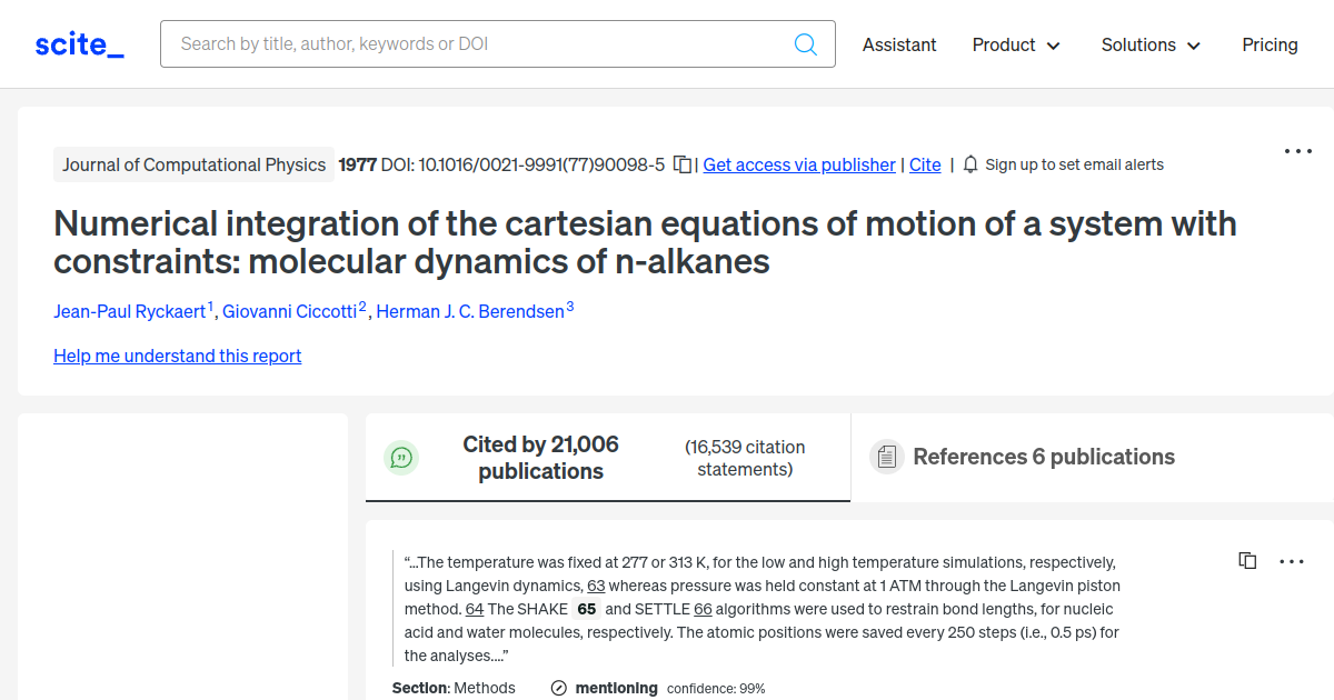 Numerical integration of the cartesian equations of motion of a system ... Numerical integration of the cartesian equations of motion of a system ...