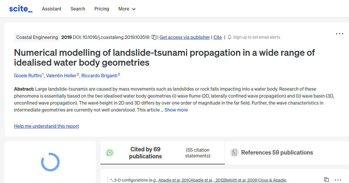 Numerical modelling of landslide-tsunami propagation in a wide range of idealised water body ...