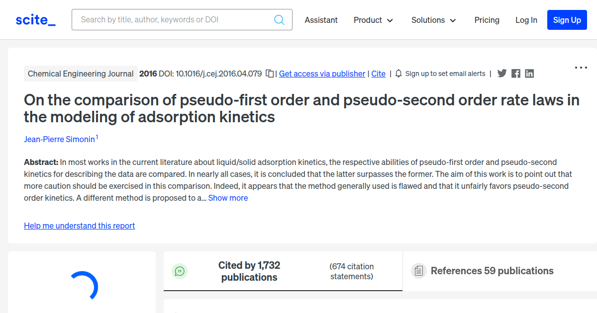On the comparison of pseudo-first order and pseudo-second order rate ... On the comparison of pseudo-first order and pseudo-second order rate ...