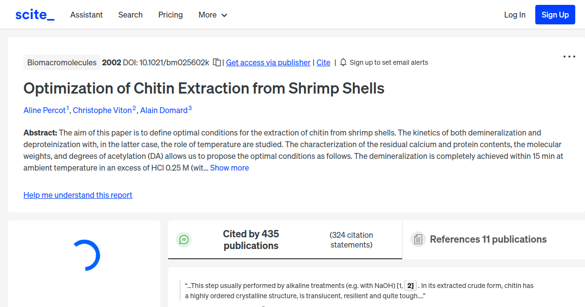 Optimization of Chitin Extraction from Shrimp Shells - [scite report]