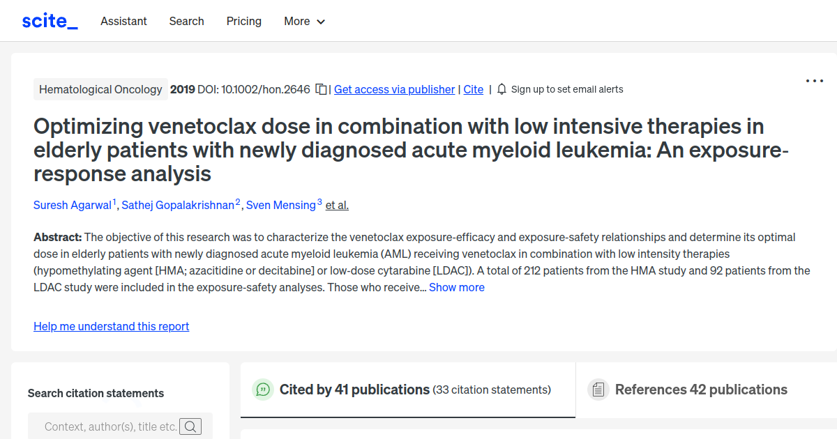 Optimizing venetoclax dose in combination with low intensive therapies in elderly patients with ...