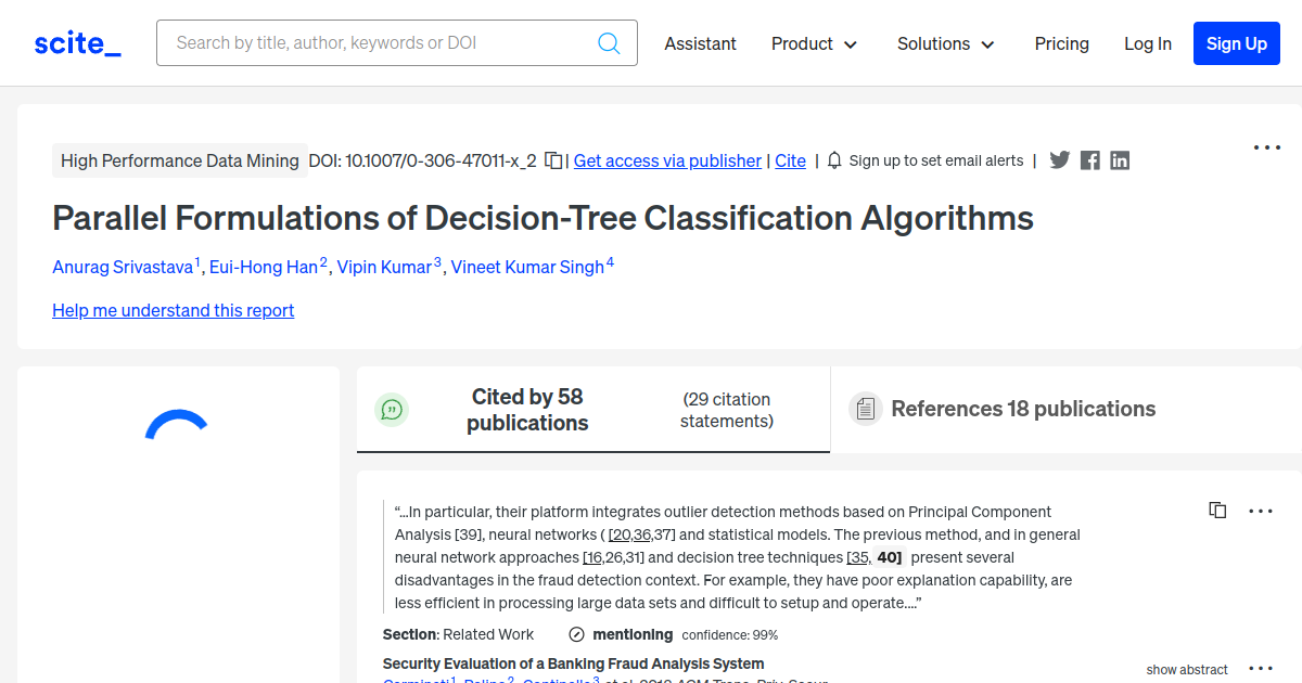 Parallel Formulations Of Decision Tree Classification Algorithms [scite Report]