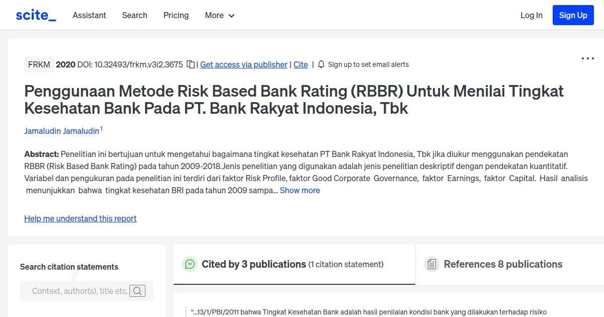 Penggunaan Metode Risk Based Bank Rating (RBBR) Untuk Menilai Tingkat Kesehatan Bank Pada PT ...
