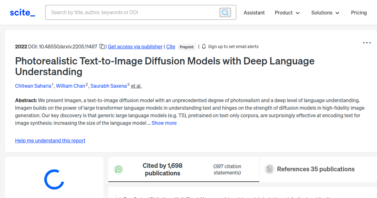 Photorealistic Text-to-Image Diffusion Models with Deep Language Understanding - [scite report]