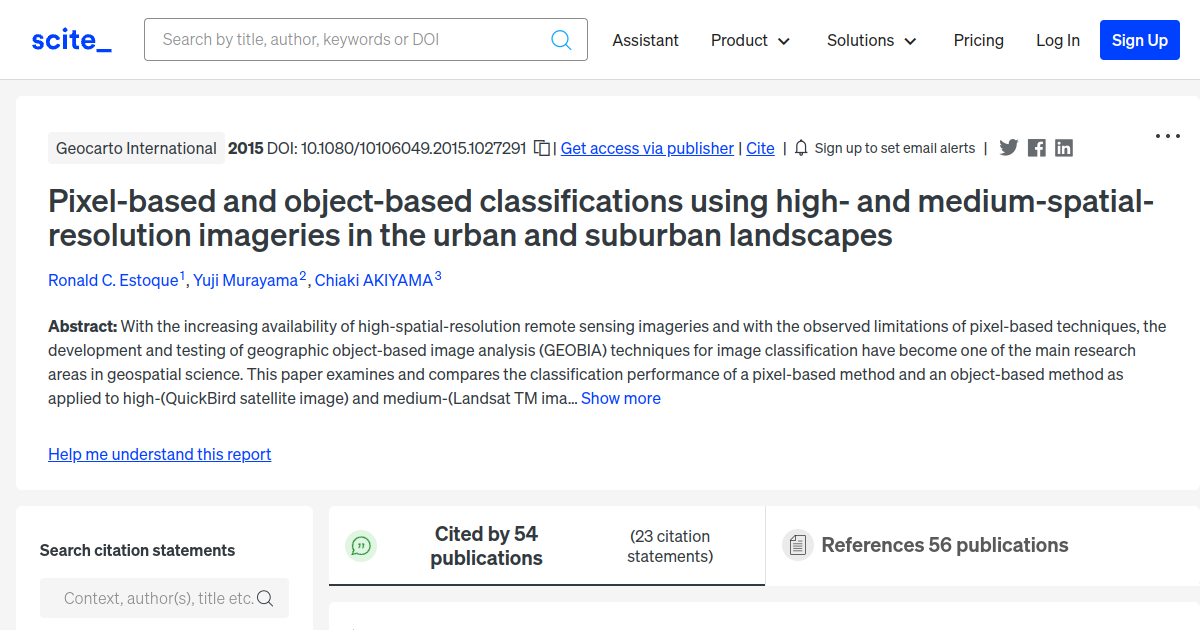 Pixel Based And Object Based Classifications Using High And Medium Spatial Resolution Imageries 8779