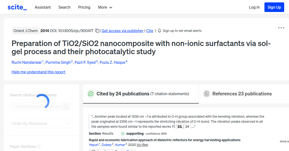 Preparation Of Tio2 Sio2 Nanocomposite With Non Ionic Surfactants Via Sol Gel Process And Their