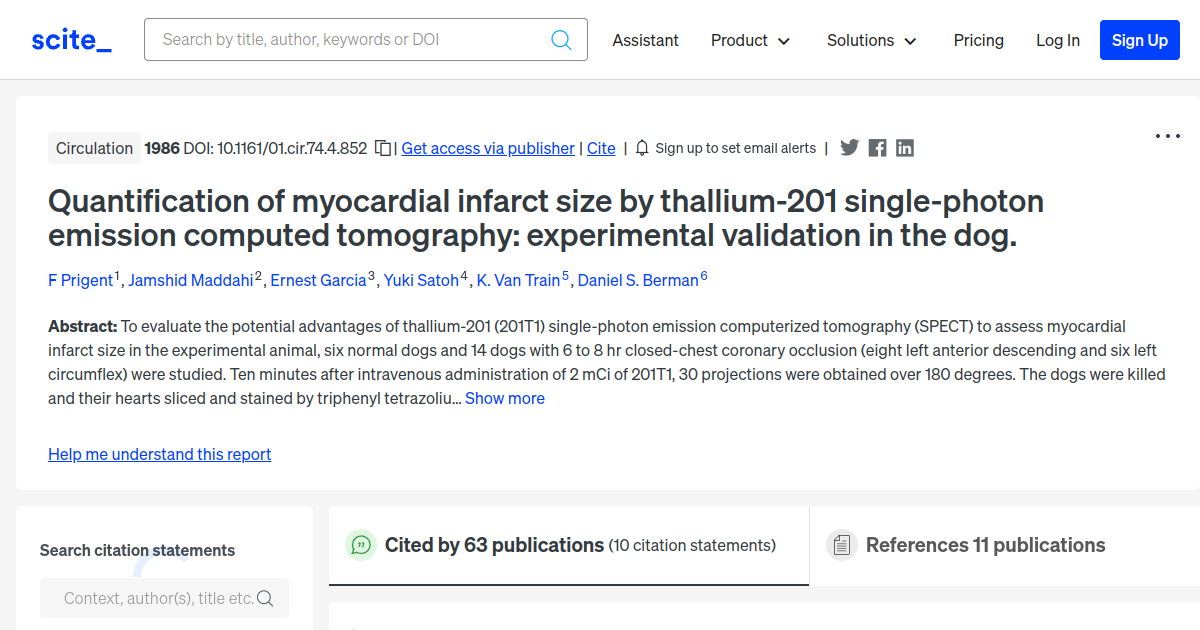 Quantification Of Myocardial Infarct Size By Thallium 201 Single Photon