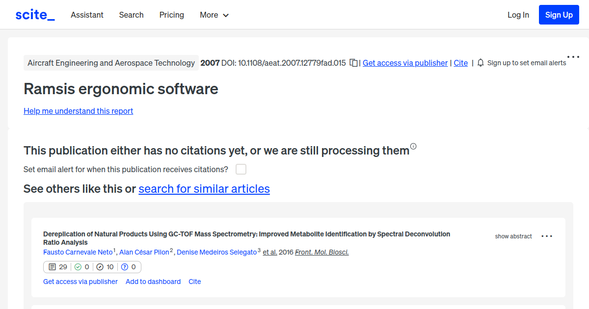 Ramsis ergonomic software - [scite report]
