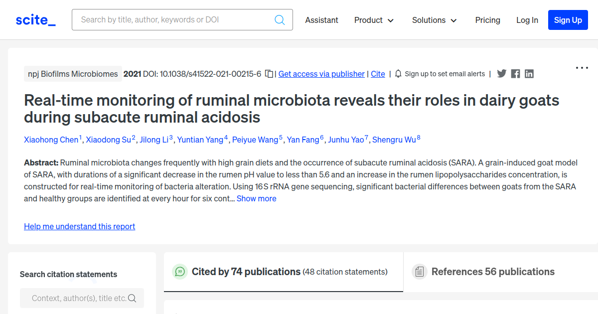 Real Time Monitoring Of Ruminal Microbiota Reveals Their Roles In Dairy Goats During Subacute