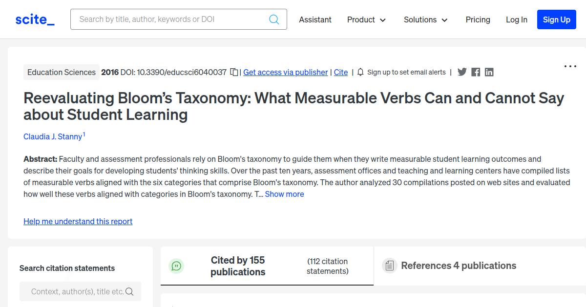 Reevaluating Bloom’s Taxonomy: What Measurable Verbs Can and Cannot Say ... Reevaluating Bloom’s Taxonomy: What Measurable Verbs Can and Cannot Say ...
