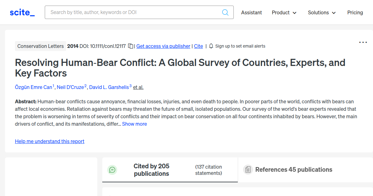 Resolving Human‐Bear Conflict: A Global Survey of Countries, Experts ... Resolving Human‐Bear Conflict: A Global Survey of Countries, Experts ...