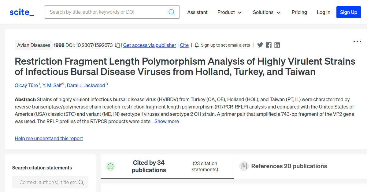 Restriction Fragment Length Polymorphism Analysis Of Highly Virulent