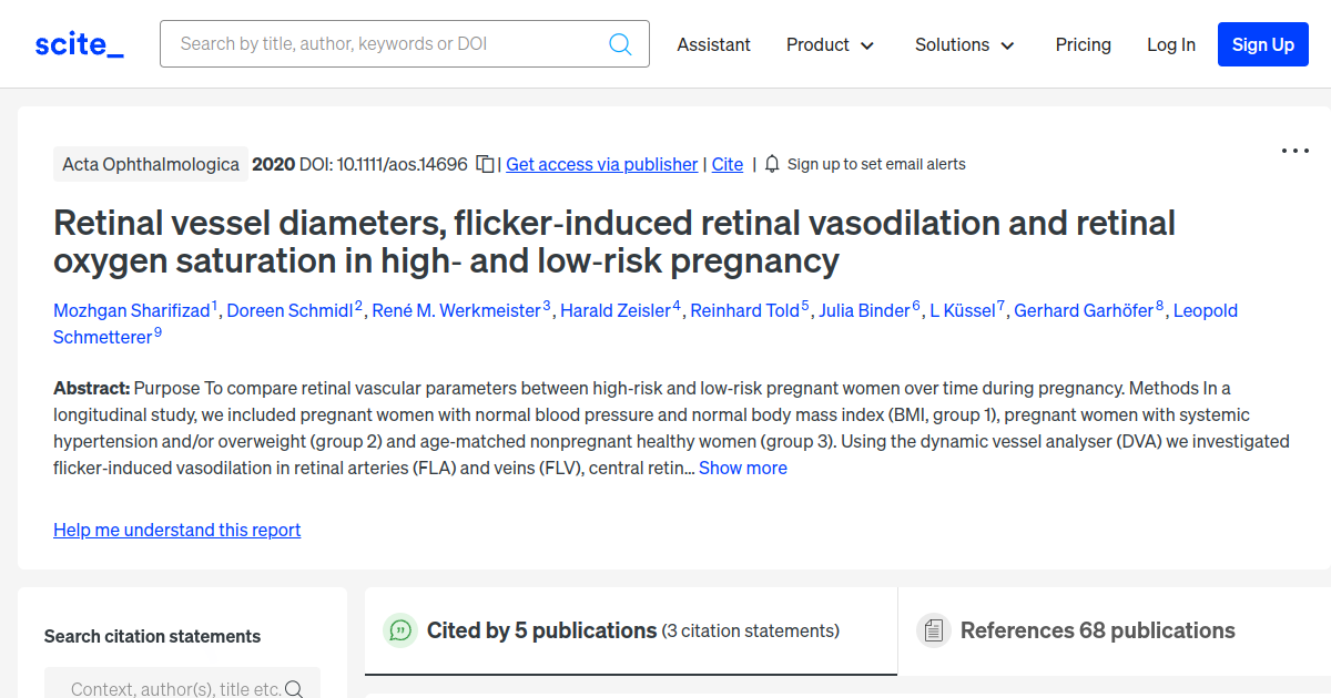 Retinal vessel diameters, flicker‐induced retinal vasodilation and ... Retinal vessel diameters, flicker‐induced retinal vasodilation and ...