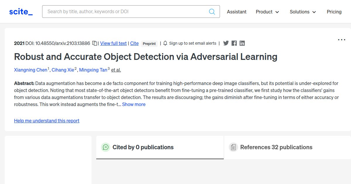 Robust and Accurate Object Detection via Adversarial Learning - [scite ... Robust and Accurate Object Detection via Adversarial Learning - [scite ...