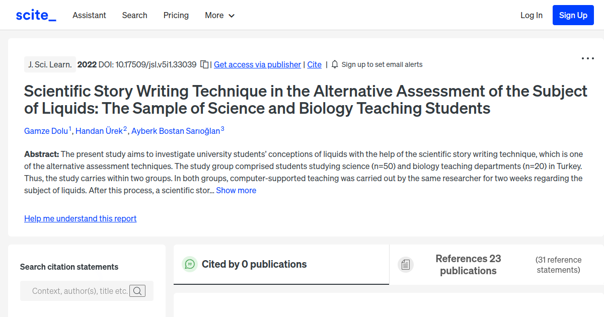 Scientific Story Writing Technique in the Alternative Assessment of the ...