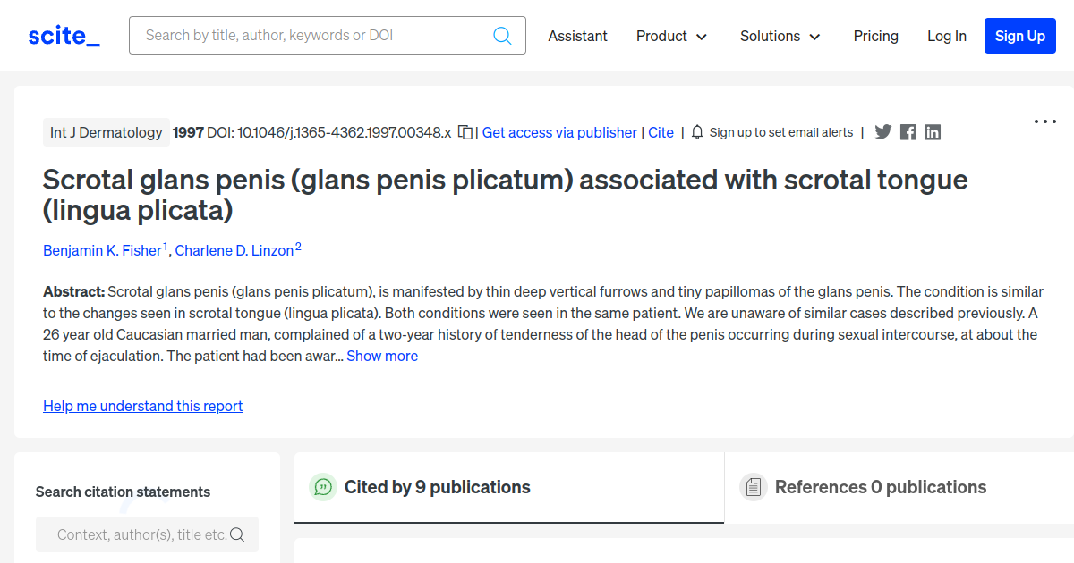 Scrotal Glans Penis Glans Penis Plicatum Associated With Scrotal Tongue Lingua Plicata
