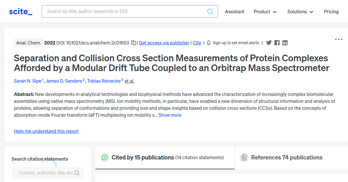 Separation and Collision Cross Section Measurements of Protein ... Separation and Collision Cross Section Measurements of Protein ...