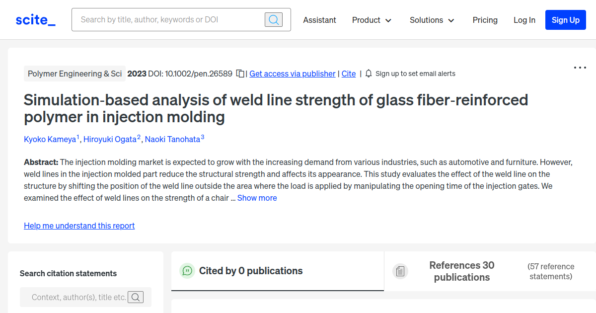 Simulation‐based Analysis Of Weld Line Strength Of Glass Fiber‐reinforced Polymer In Injection