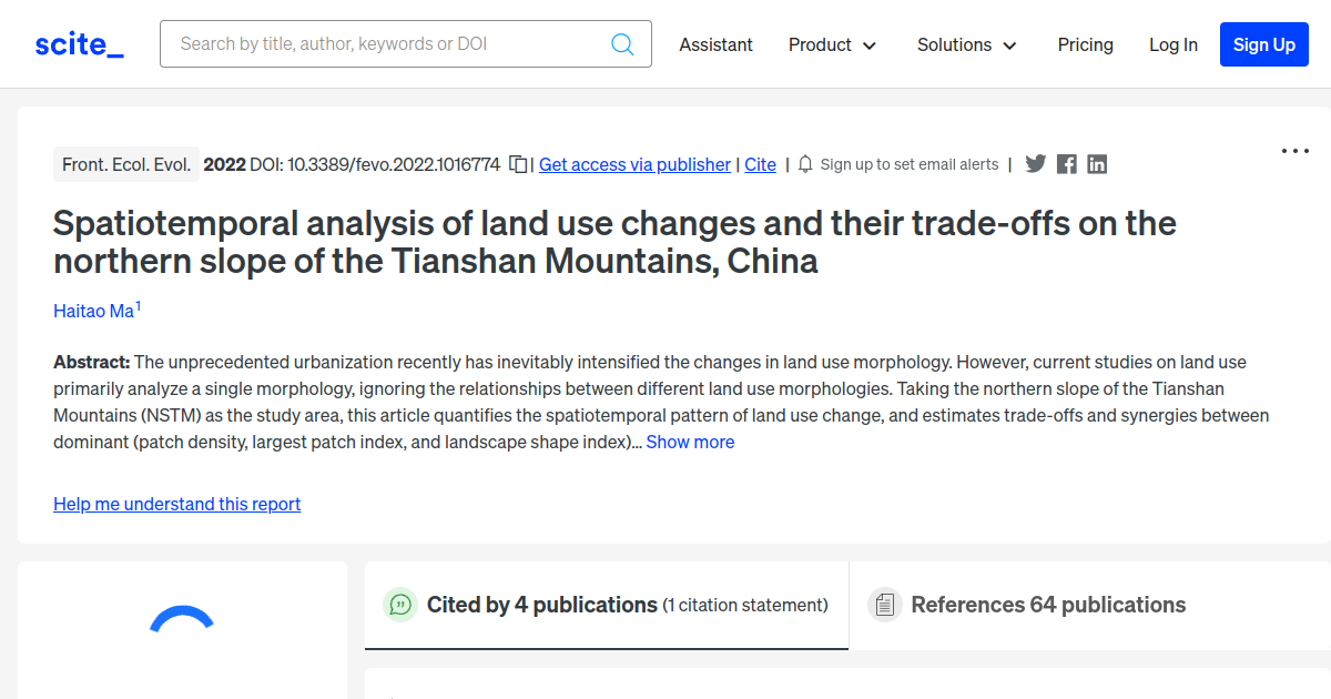 Spatiotemporal analysis of land use changes and their trade-offs on the ... Spatiotemporal analysis of land use changes and their trade-offs on the ...